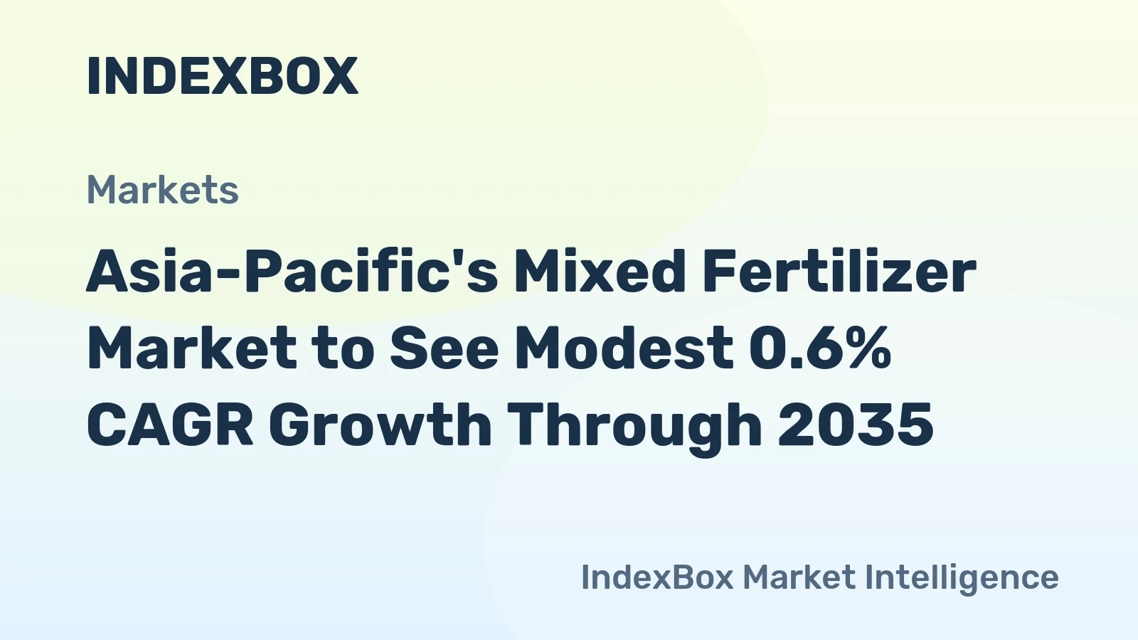 Asia-Pacific's Mixed Fertilizer Market to See Modest 0.6% CAGR Growth Through 2035