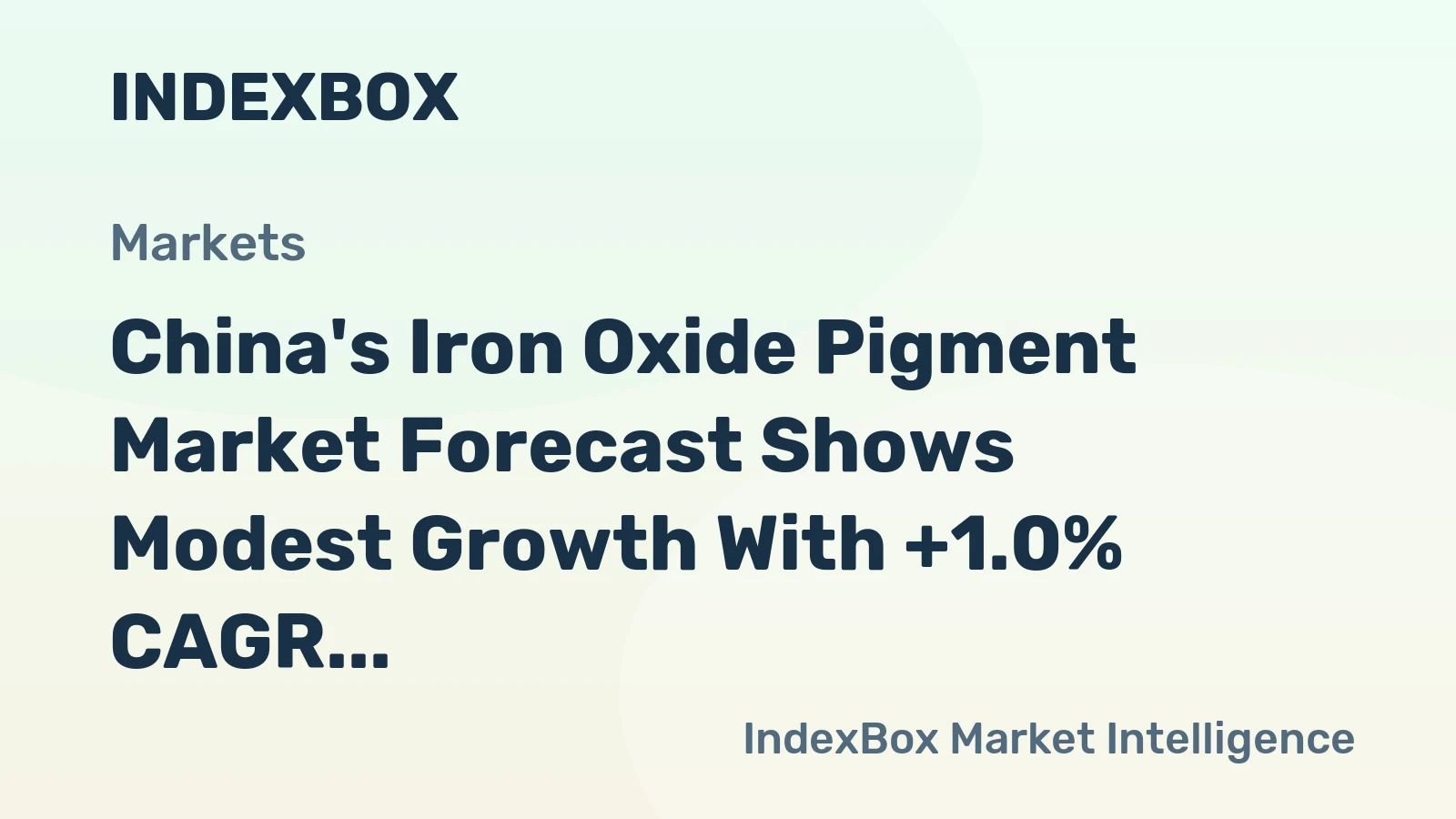 China's Iron Oxide Pigment Market Forecast Shows Modest Growth With +1.0% CAGR Through 2035