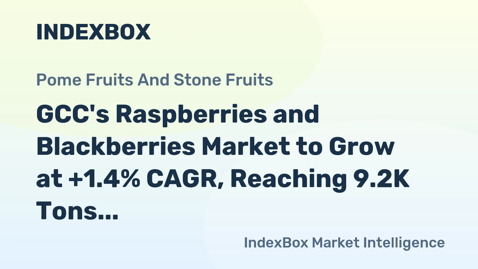 GCC's Raspberries and Blackberries Market to Grow at +1.4% CAGR, Reaching 9.2K Tons by 2035