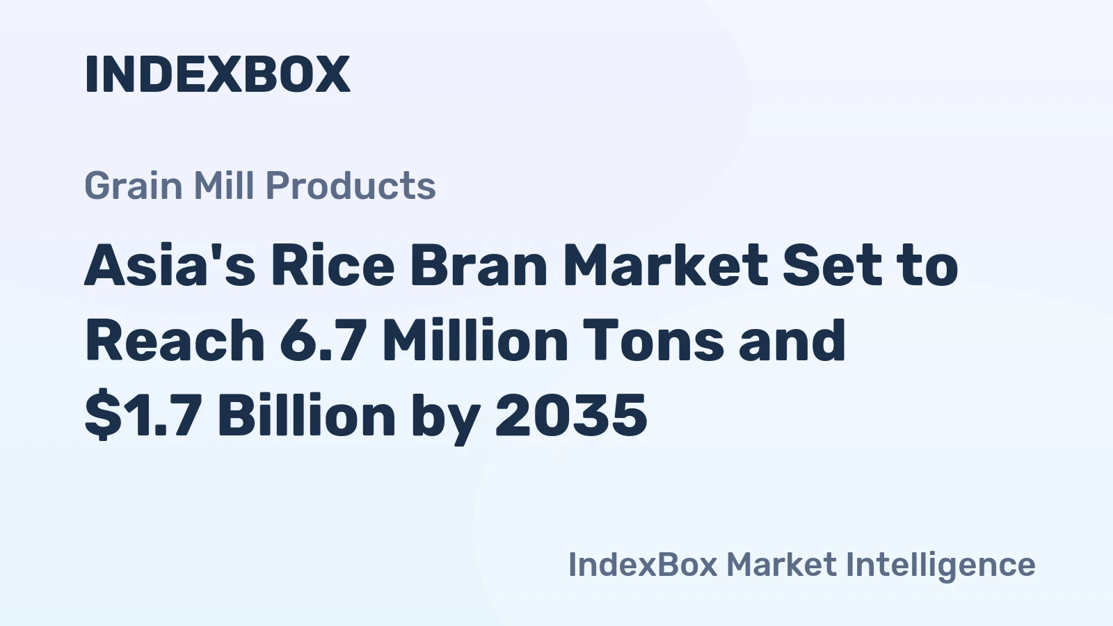 Asia's Rice Bran Market Set to Reach 6.7 Million Tons and $1.7 Billion by 2035