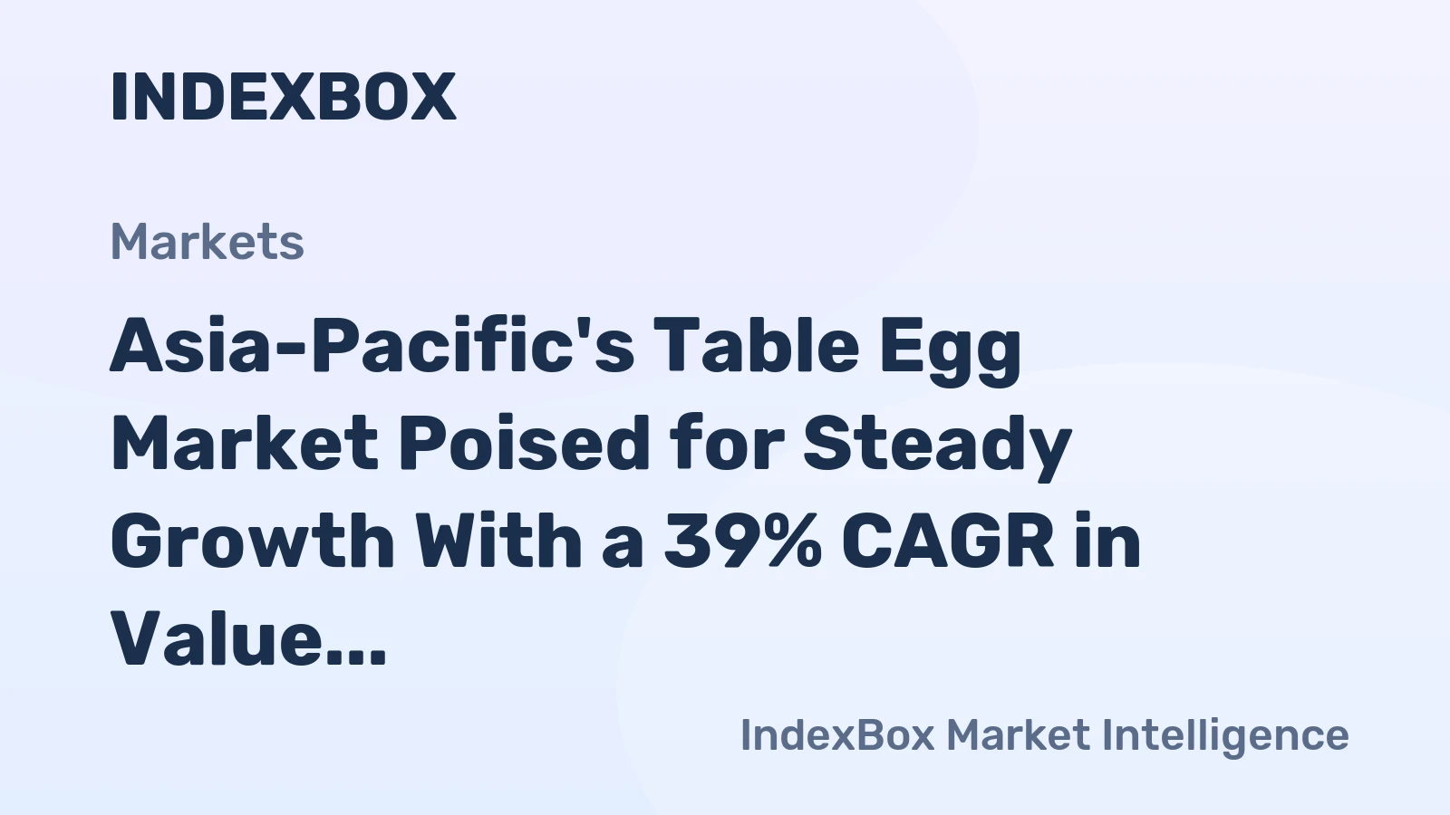 Asia-Pacific's Table Egg Market Poised for Steady Growth With a 39% CAGR in Value Through 2035