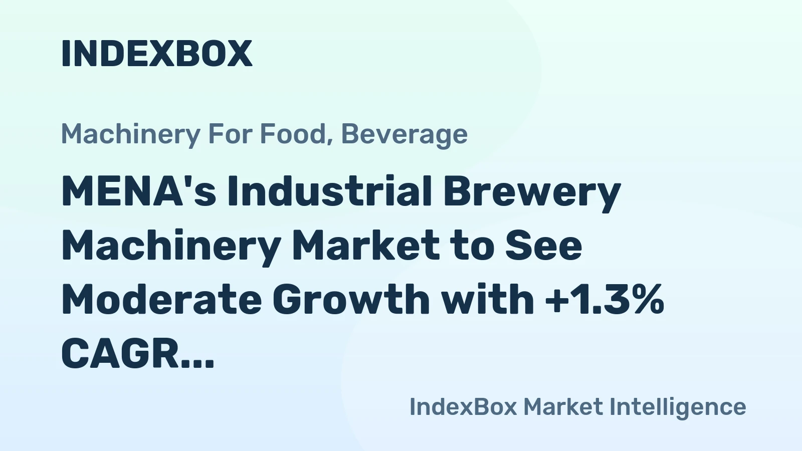 MENA's Industrial Brewery Machinery Market to See Moderate Growth with +1.3% CAGR by 2035
