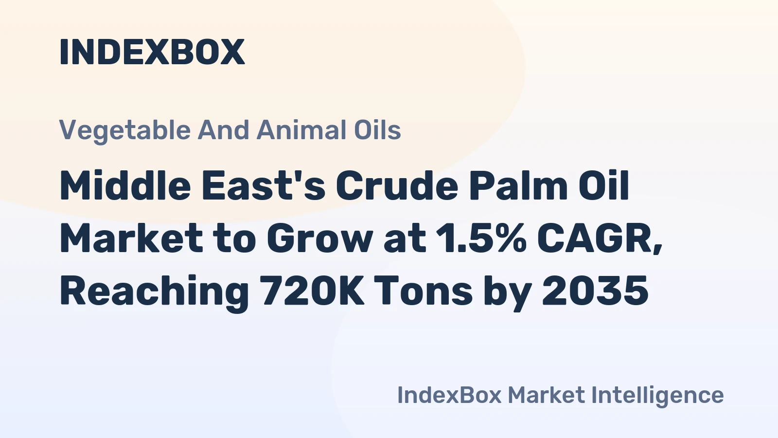 Middle East's Crude Palm Oil Market to Grow at 1.5% CAGR, Reaching 720K Tons by 2035