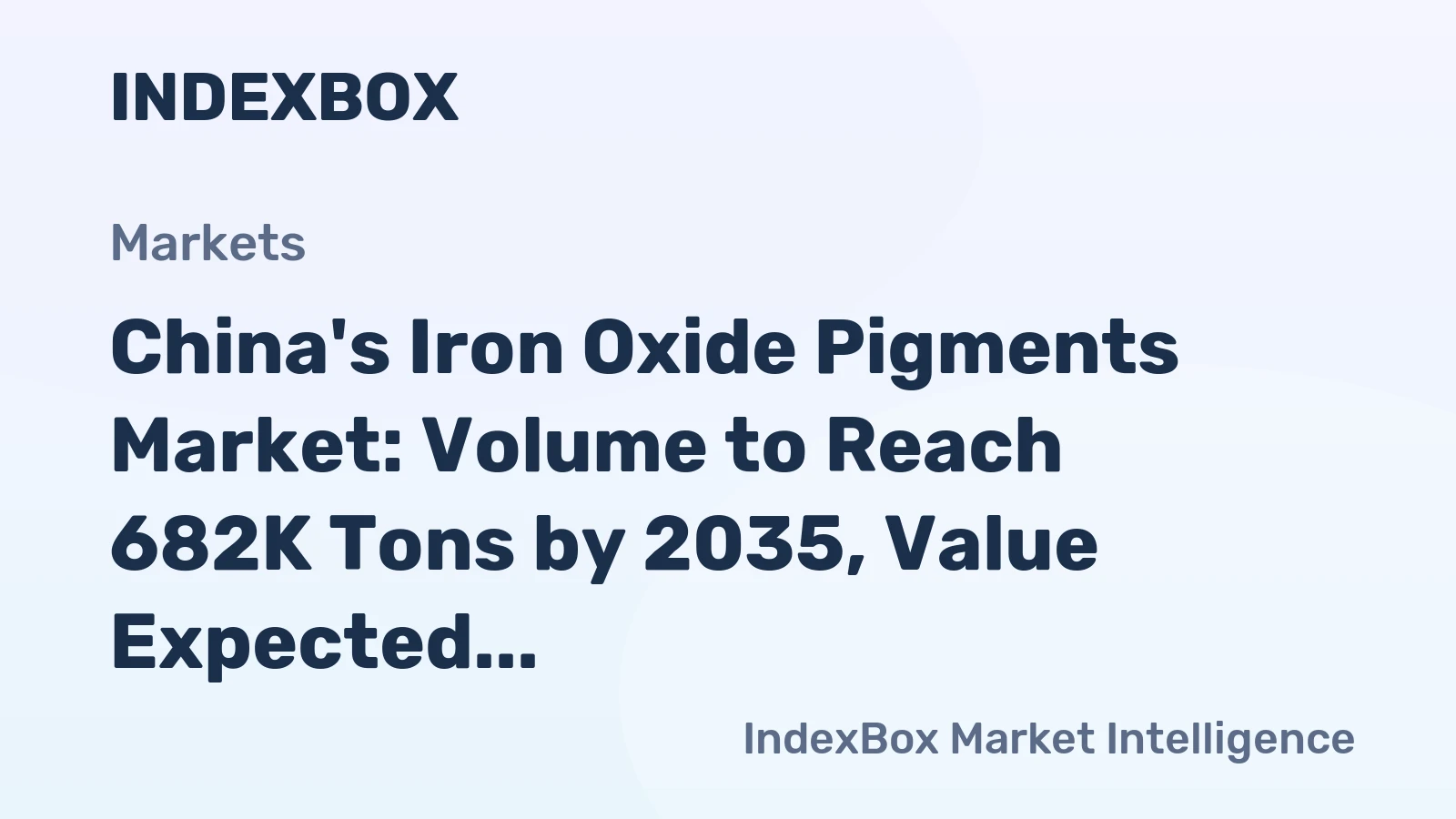 China's Iron Oxide Pigments Market: Volume to Reach 682K Tons by 2035, Value Expected to Hit $934M