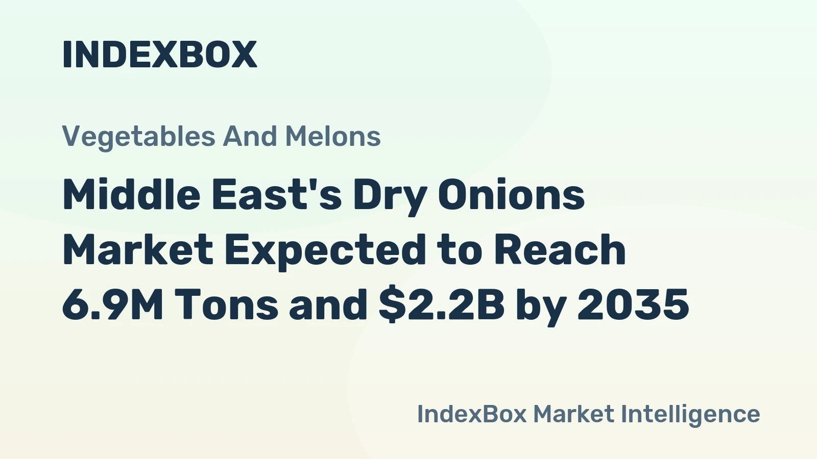 Middle East's Dry Onions Market Expected to Reach 6.9M Tons and $2.2B by 2035