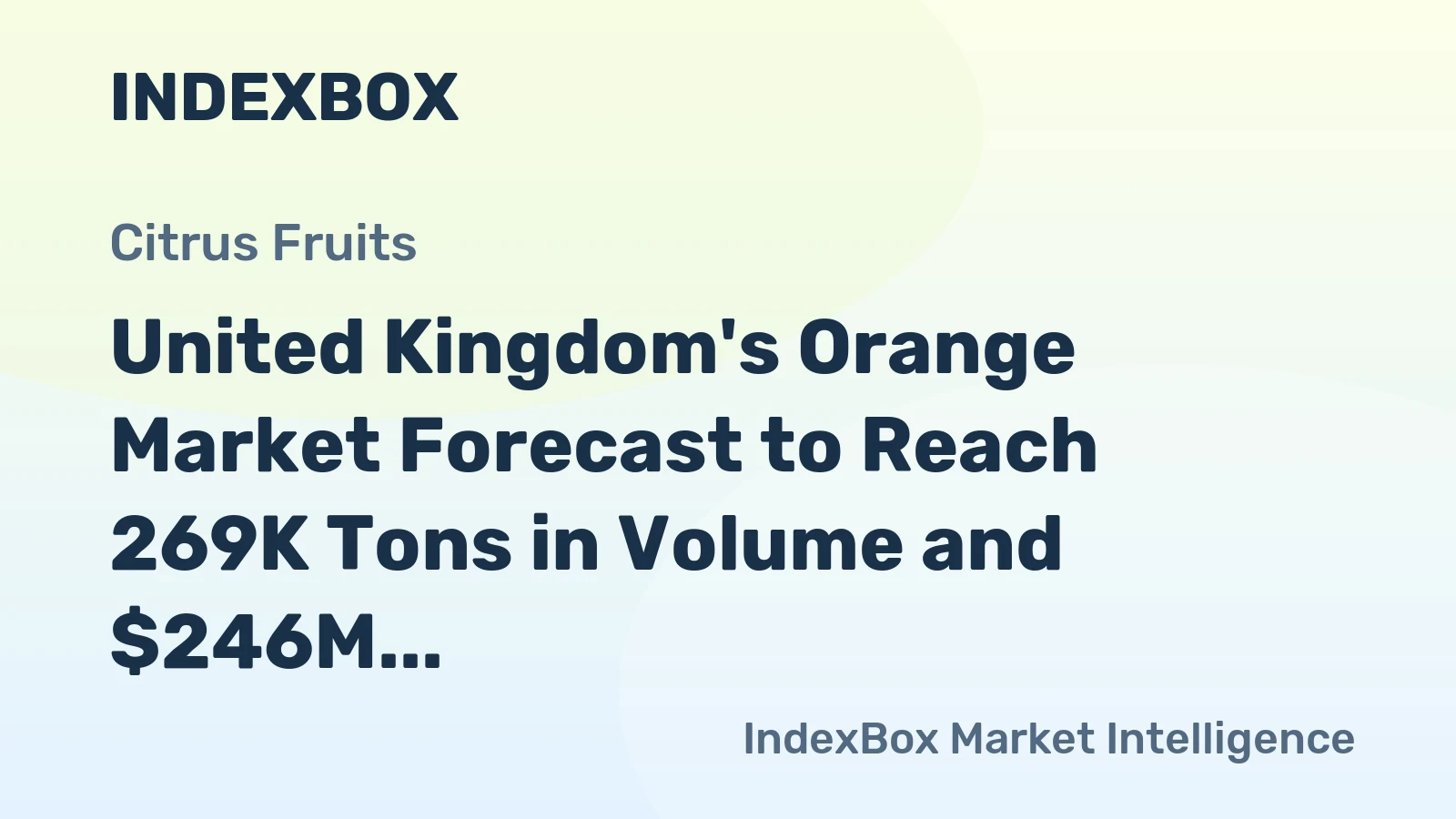 United Kingdom's Orange Market Forecast to Reach 269K Tons in Volume and $246M in Value by 2035