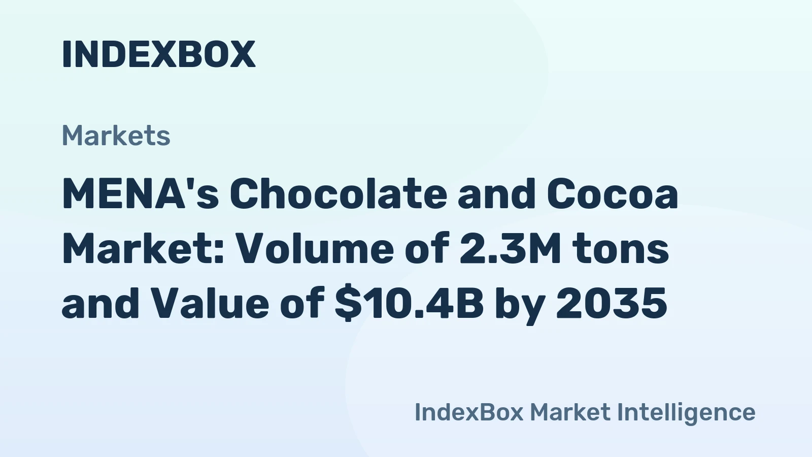 MENA's Chocolate and Cocoa Market: Volume of 2.3M tons and Value of $10.4B by 2035