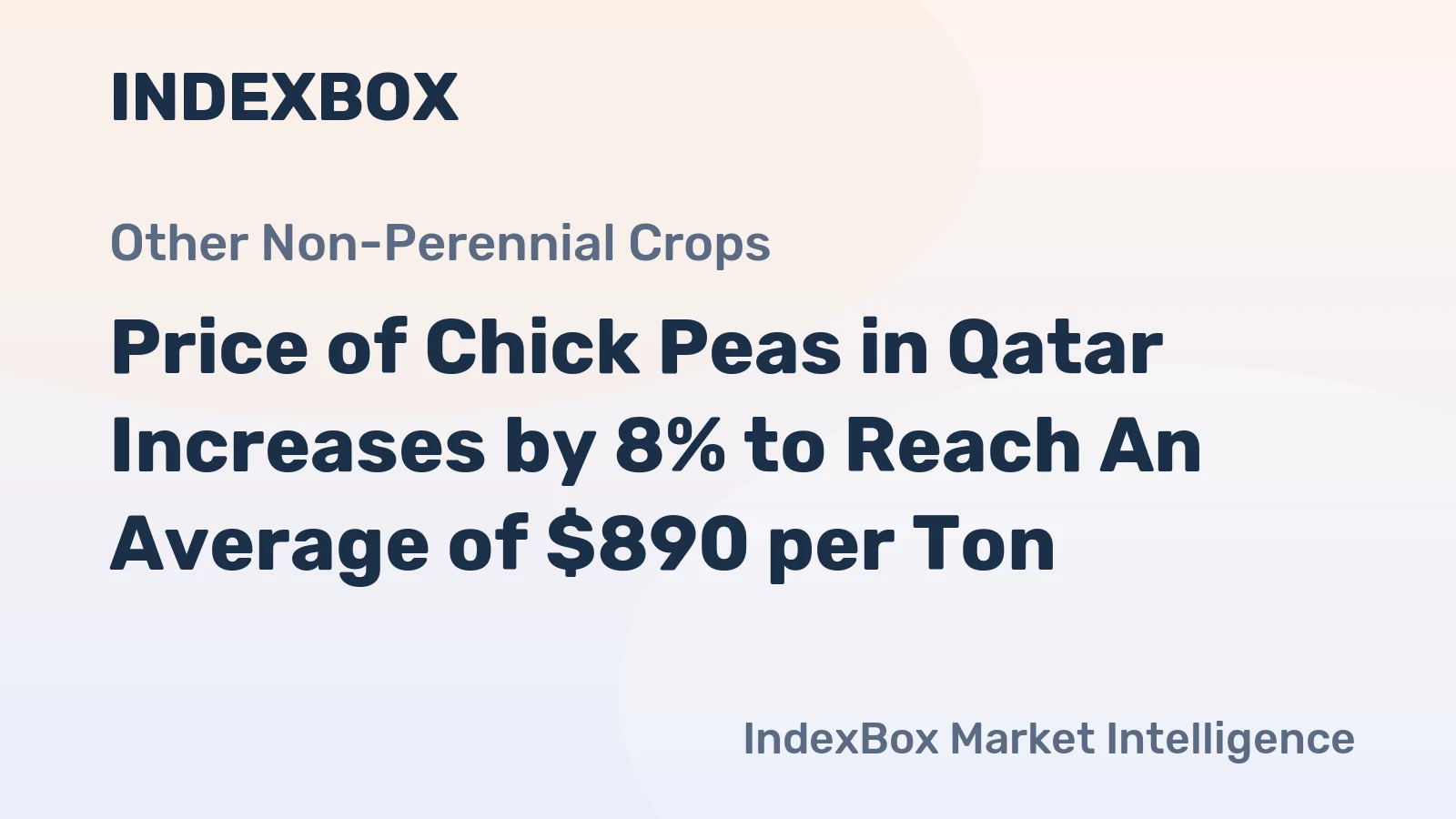 Price of Chick Peas in Qatar Increases by 8% to Reach An Average of $890 per Ton
