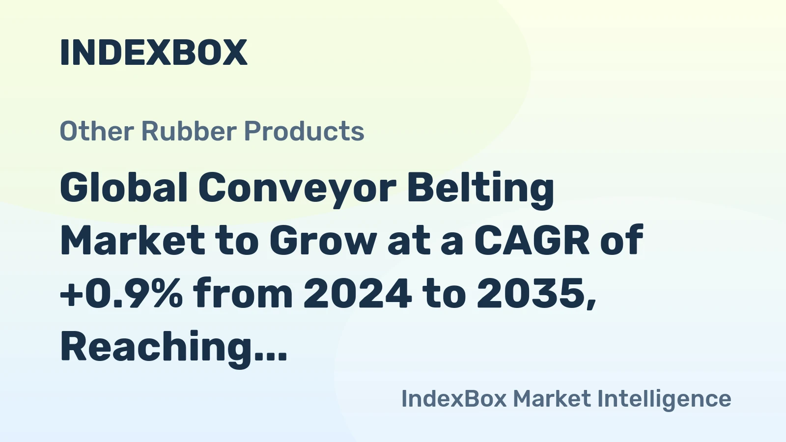Global Conveyor Belting Market to Grow at a CAGR of +0.9% from 2024 to 2035, Reaching 2.9M Tons