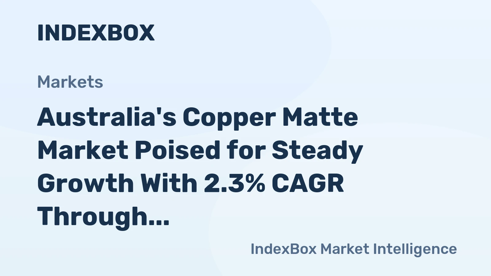 Australia's Copper Matte Market Poised for Steady Growth With 2.3% CAGR Through 2035