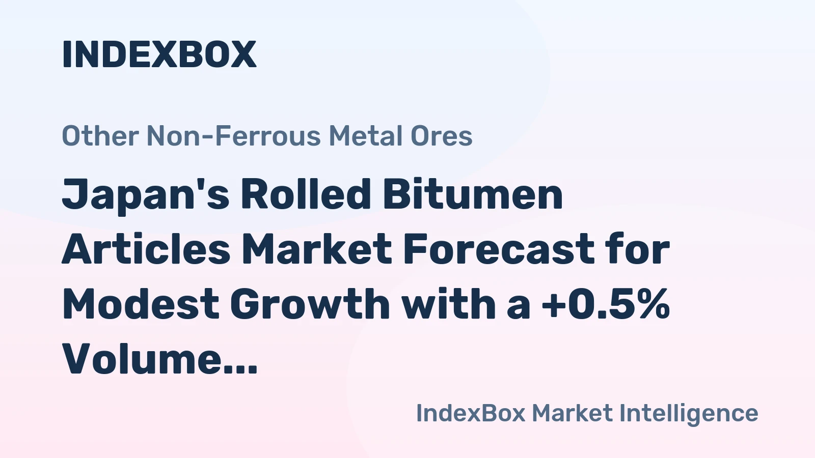 Japan's Rolled Bitumen Articles Market Forecast for Modest Growth with a +0.5% Volume CAGR