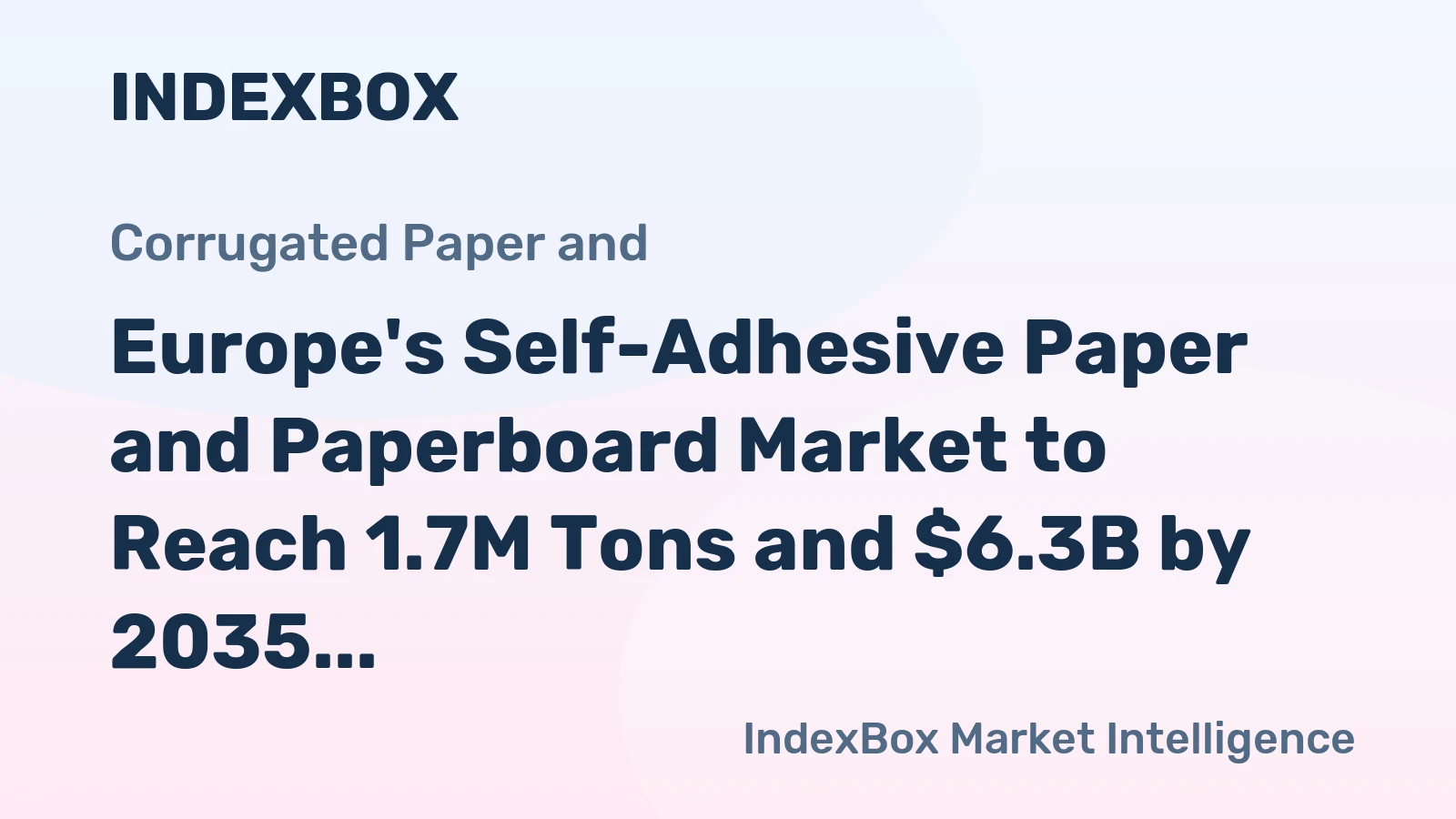 Europe's Self-Adhesive Paper and Paperboard Market to Reach 1.7M Tons and $6.3B by 2035