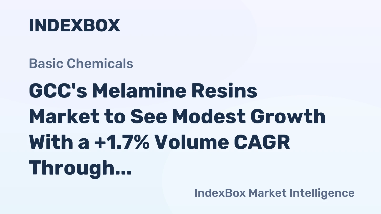 GCC's Melamine Resins Market to See Modest Growth With a +1.7% Volume CAGR Through 2035