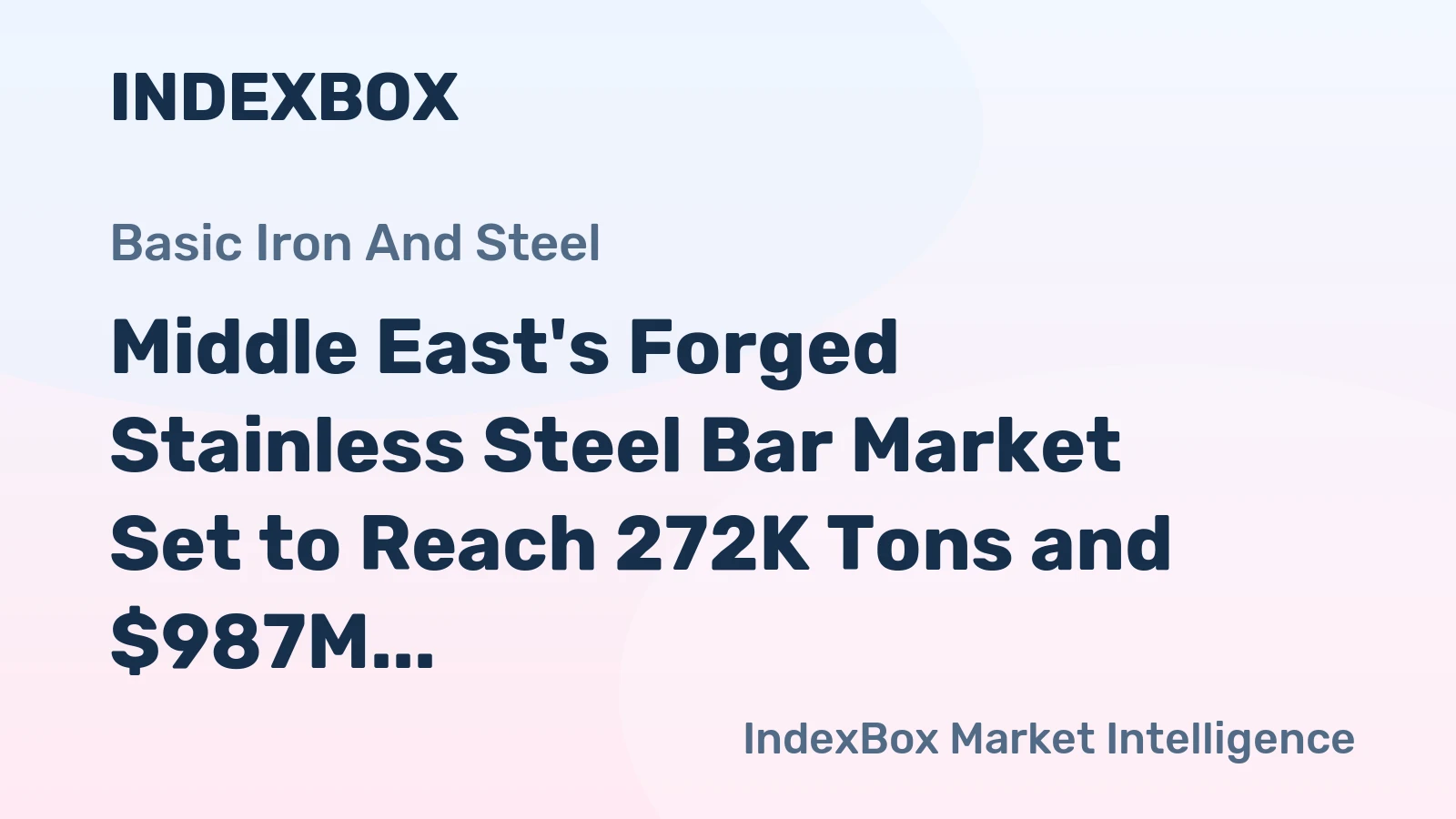 Middle East's Forged Stainless Steel Bar Market Set to Reach 272K Tons and $987M
