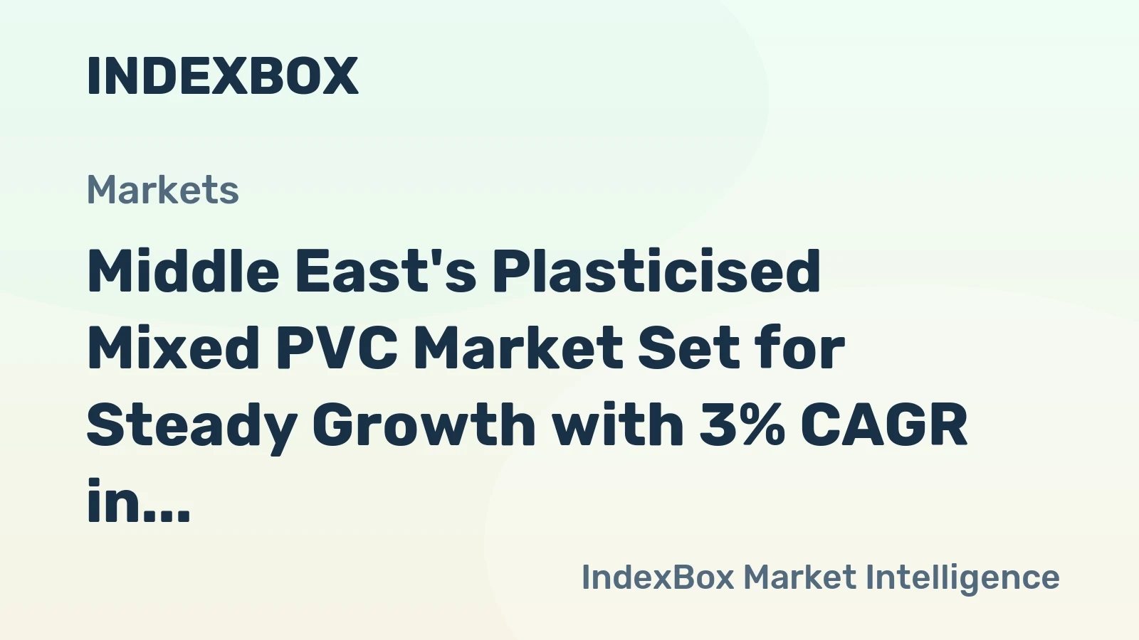 Middle East's Plasticised Mixed PVC Market Set for Steady Growth with 3% CAGR in Value Through 2035