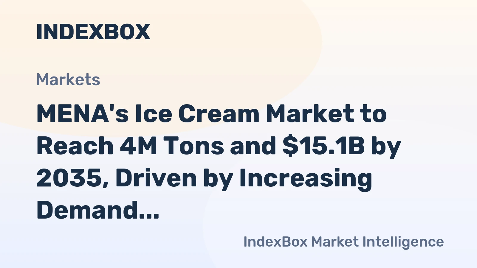 MENA's Ice Cream Market to Reach 4M Tons and $15.1B by 2035, Driven by Increasing Demand