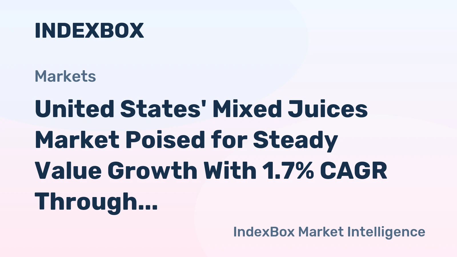United States' Mixed Juices Market Poised for Steady Value Growth With 1.7% CAGR Through 2035