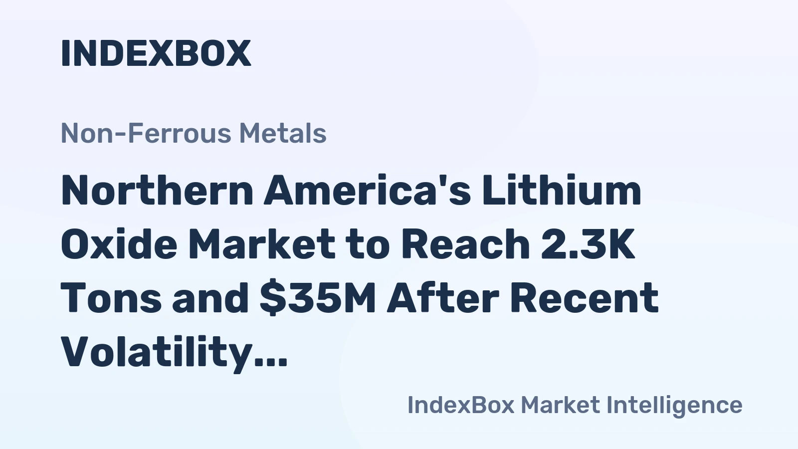 Northern America's Lithium Oxide Market to Reach 2.3K Tons and $35M After Recent Volatility
