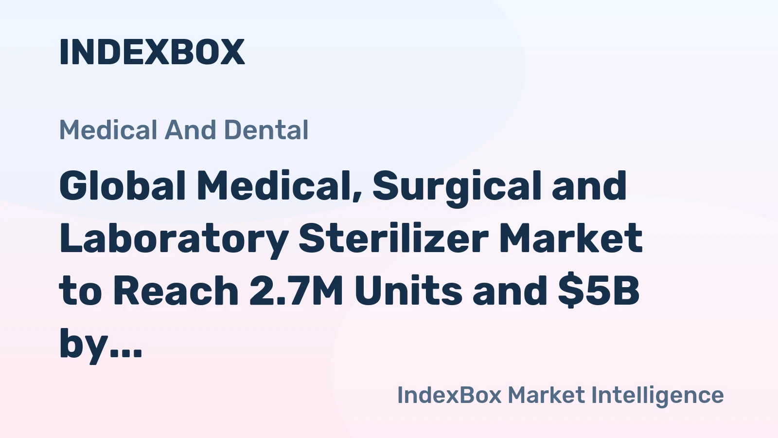 Global Medical, Surgical and Laboratory Sterilizer Market to Reach 2.7M Units and $5B by 2035