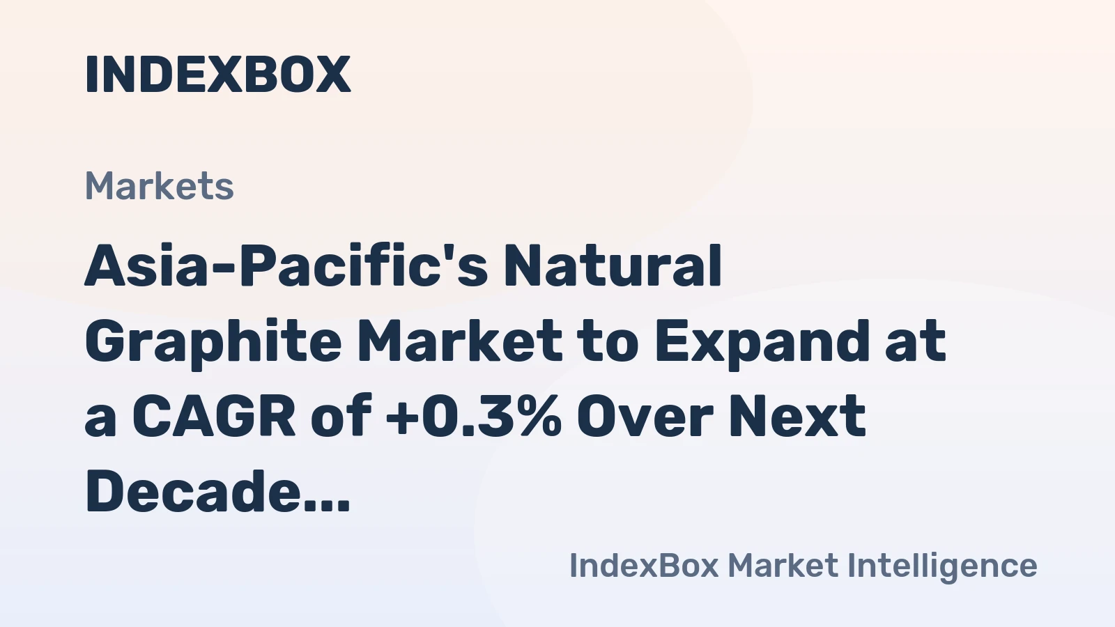 Asia-Pacific's Natural Graphite Market to Expand at a CAGR of +0.3% Over Next Decade