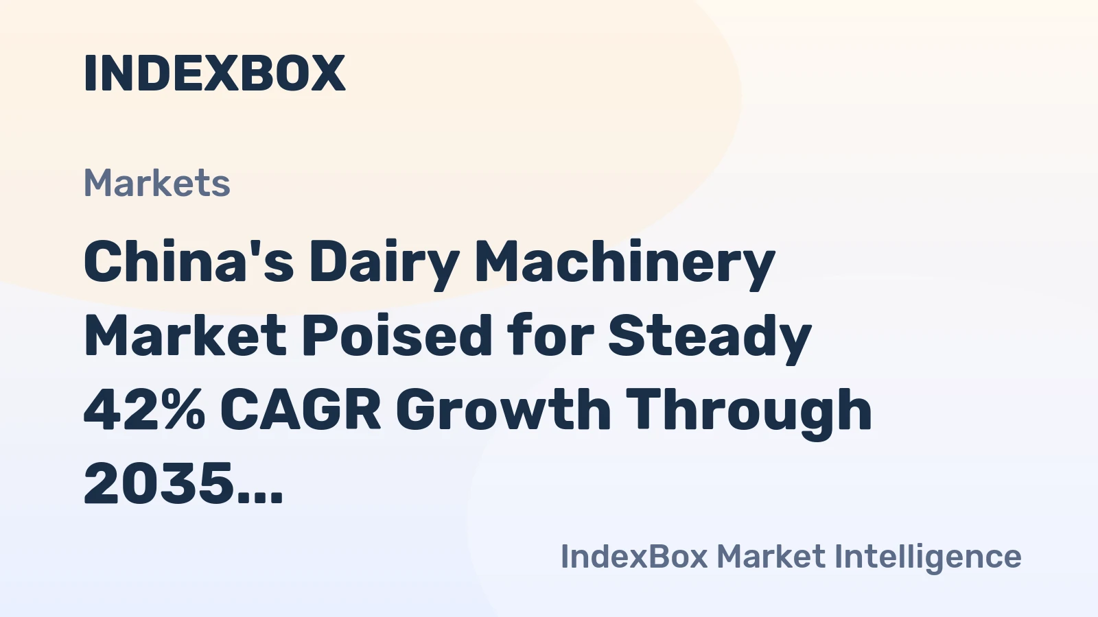 China's Dairy Machinery Market Poised for Steady 42% CAGR Growth Through 2035