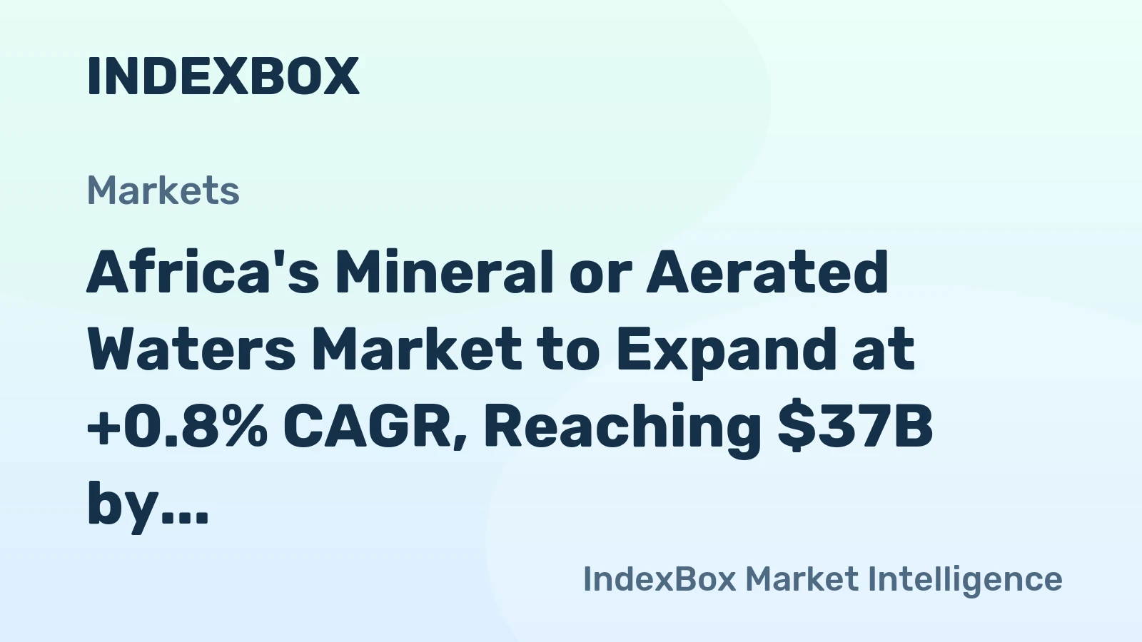 Africa's Mineral or Aerated Waters Market to Expand at +0.8% CAGR, Reaching $37B by 2035