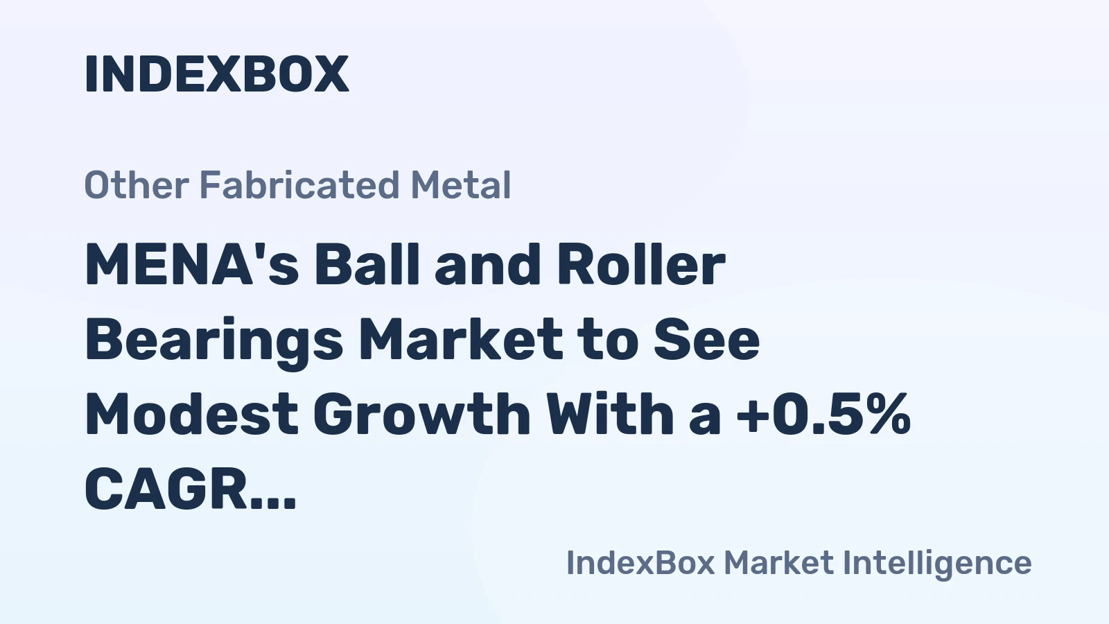 MENA's Ball and Roller Bearings Market to See Modest Growth With a +0.5% CAGR Through 2035
