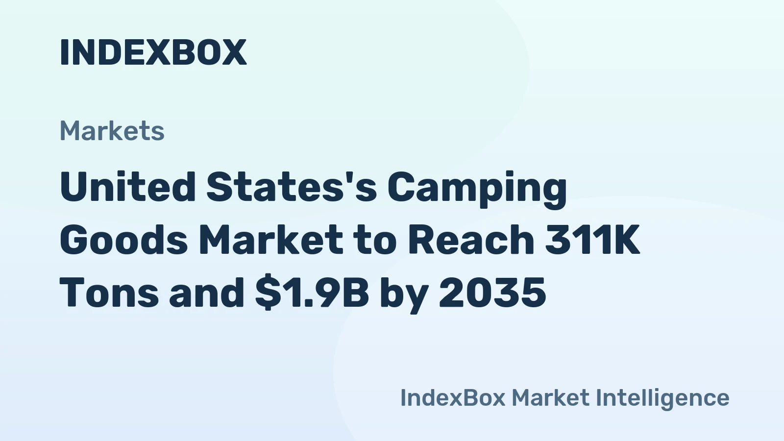 United States's Camping Goods Market to Reach 311K Tons and $1.9B by 2035