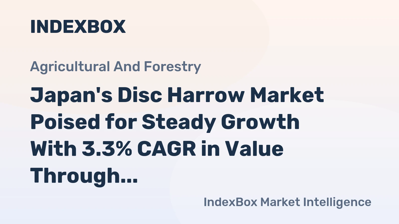 Japan's Disc Harrow Market Poised for Steady Growth With 3.3% CAGR in Value Through 2035