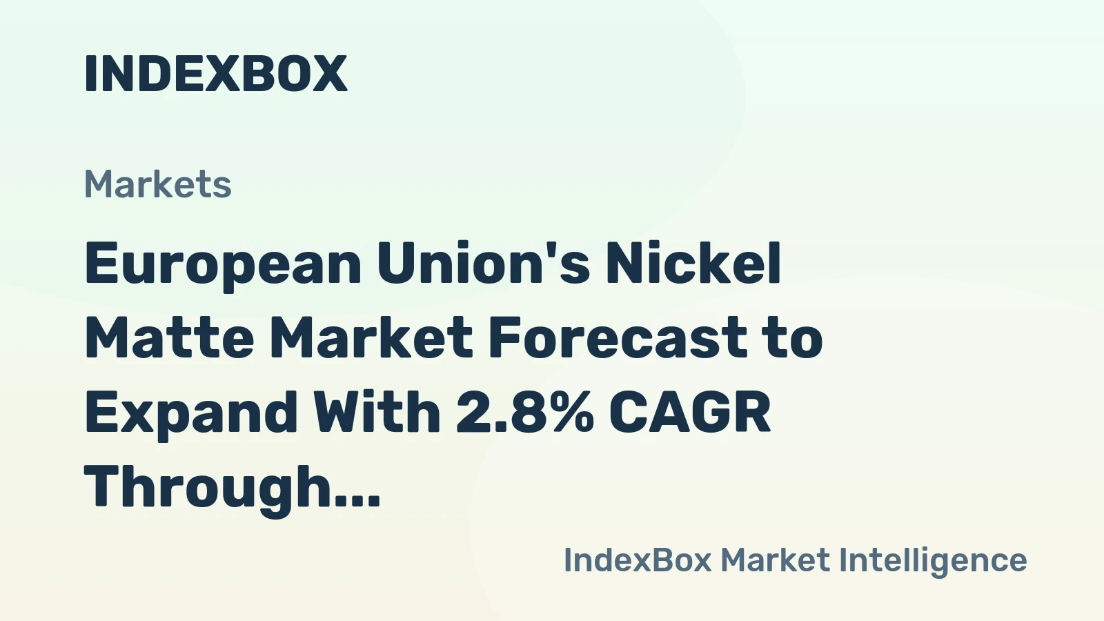 European Union's Nickel Matte Market Forecast to Expand With 2.8% CAGR Through 2035