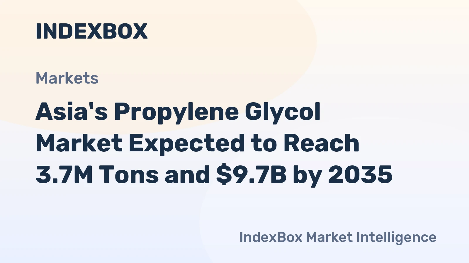 Asia's Propylene Glycol Market Expected to Reach 3.7M Tons and $9.7B by 2035