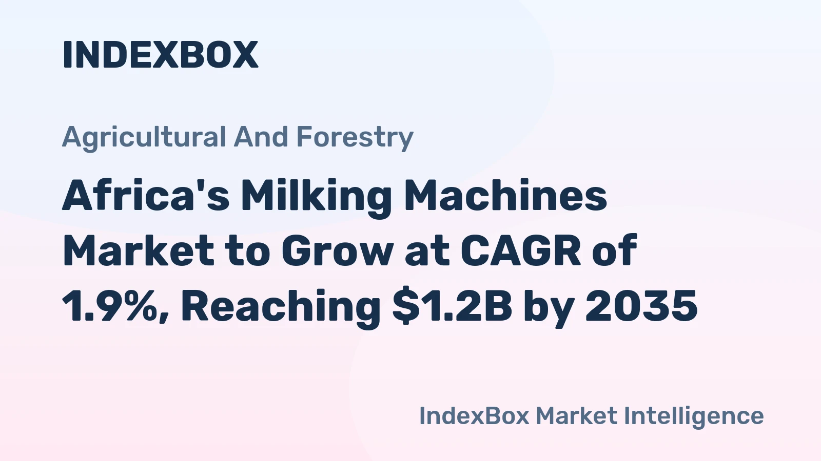 Africa's Milking Machines Market to Grow at CAGR of 1.9%, Reaching $1.2B by 2035