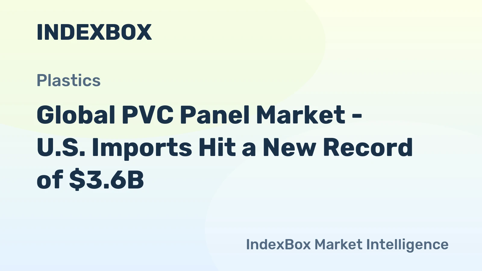 Global PVC Panel Market - U.S. Imports Hit a New Record of $3.6B