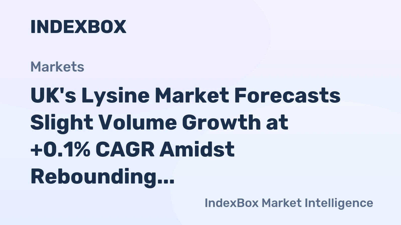 UK's Lysine Market Forecasts Slight Volume Growth at +0.1% CAGR Amidst Rebounding Demand
