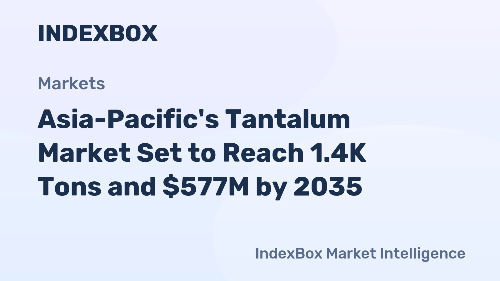 Asia-Pacific's Tantalum Market Set to Reach 1.4K Tons and $577M by 2035