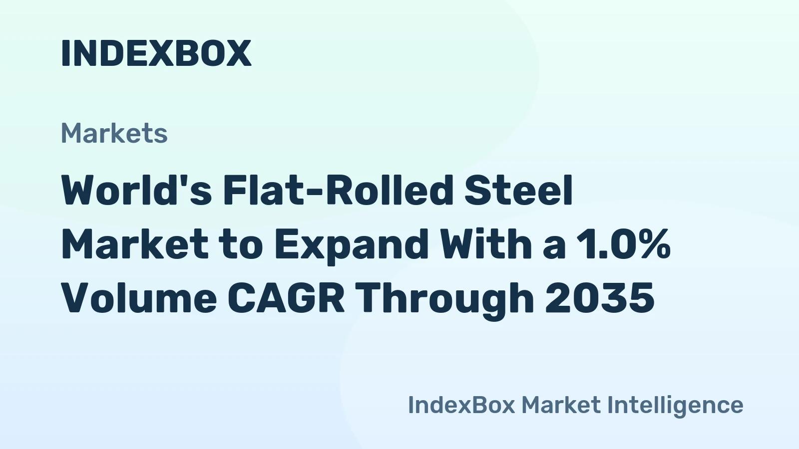 World's Flat-Rolled Steel Market to Expand With a 1.0% Volume CAGR Through 2035