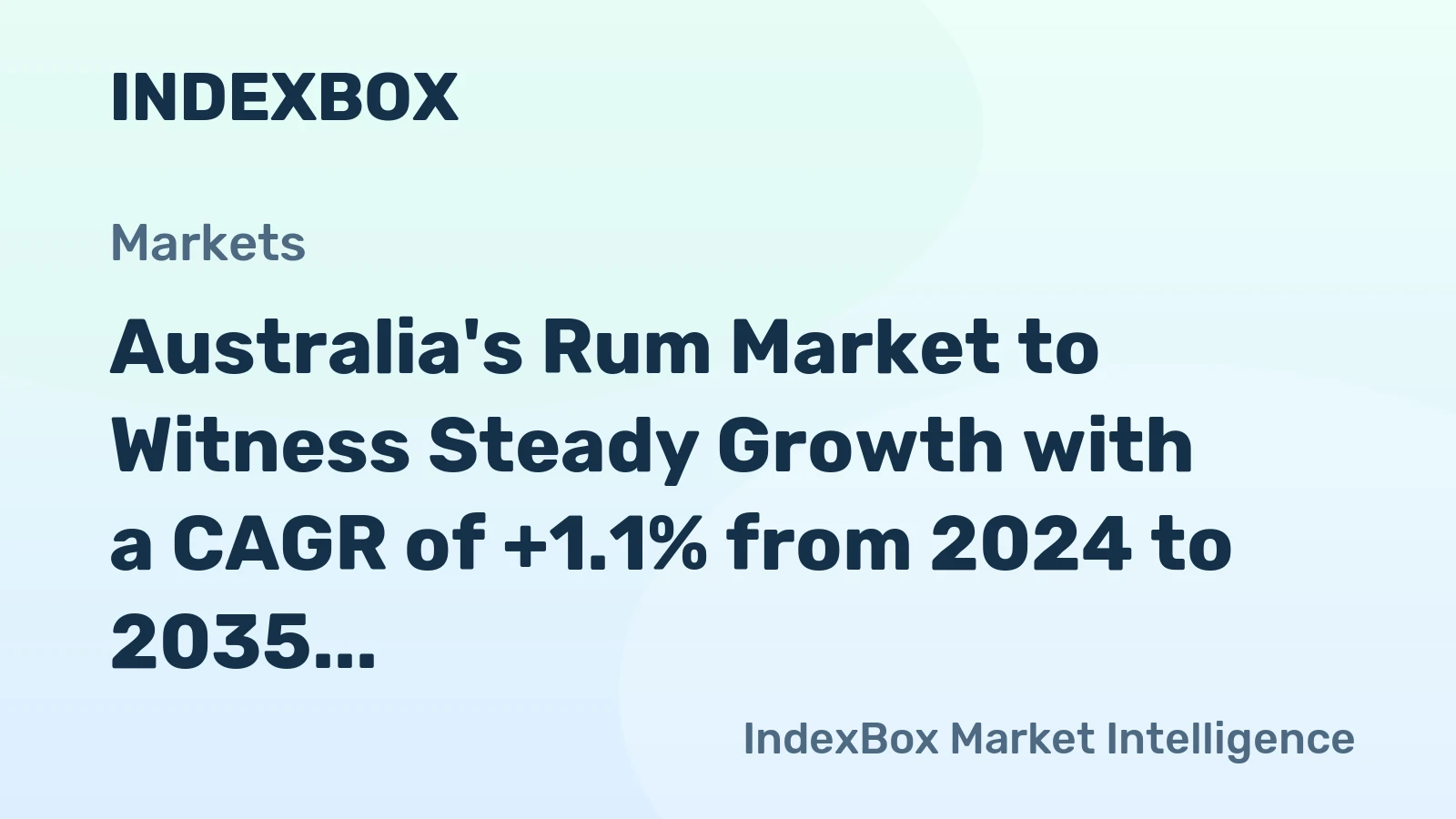 Australia's Rum Market to Witness Steady Growth with a CAGR of +1.1% from 2024 to 2035