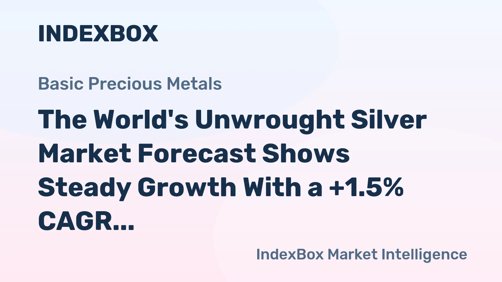 The World's Unwrought Silver Market Forecast Shows Steady Growth With a +1.5% CAGR Through 2035