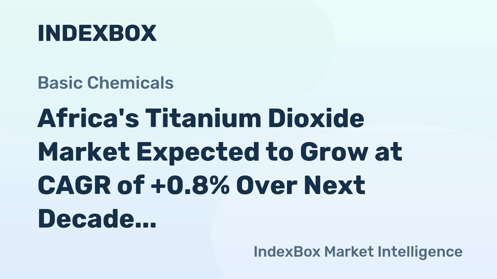 Africa's Titanium Dioxide Market Expected to Grow at CAGR of +0.8% Over Next Decade