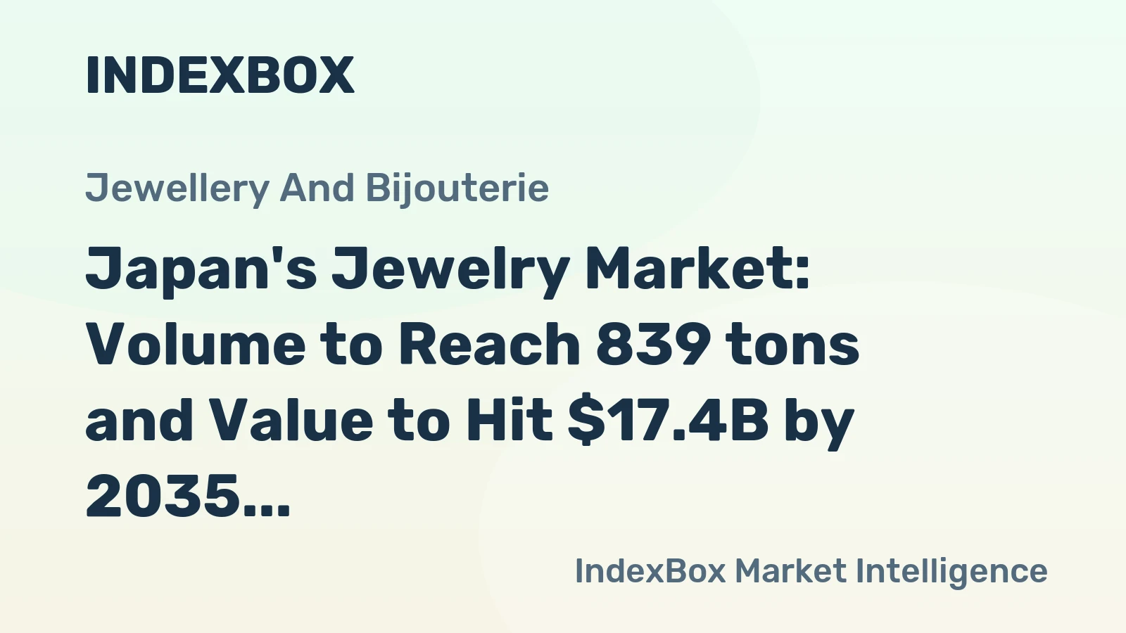 Japan's Jewelry Market: Volume to Reach 839 tons and Value to Hit $17.4B by 2035