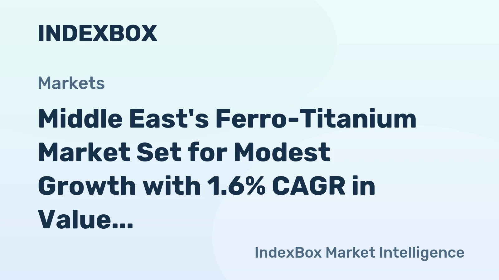 Middle East's Ferro-Titanium Market Set for Modest Growth with 1.6% CAGR in Value