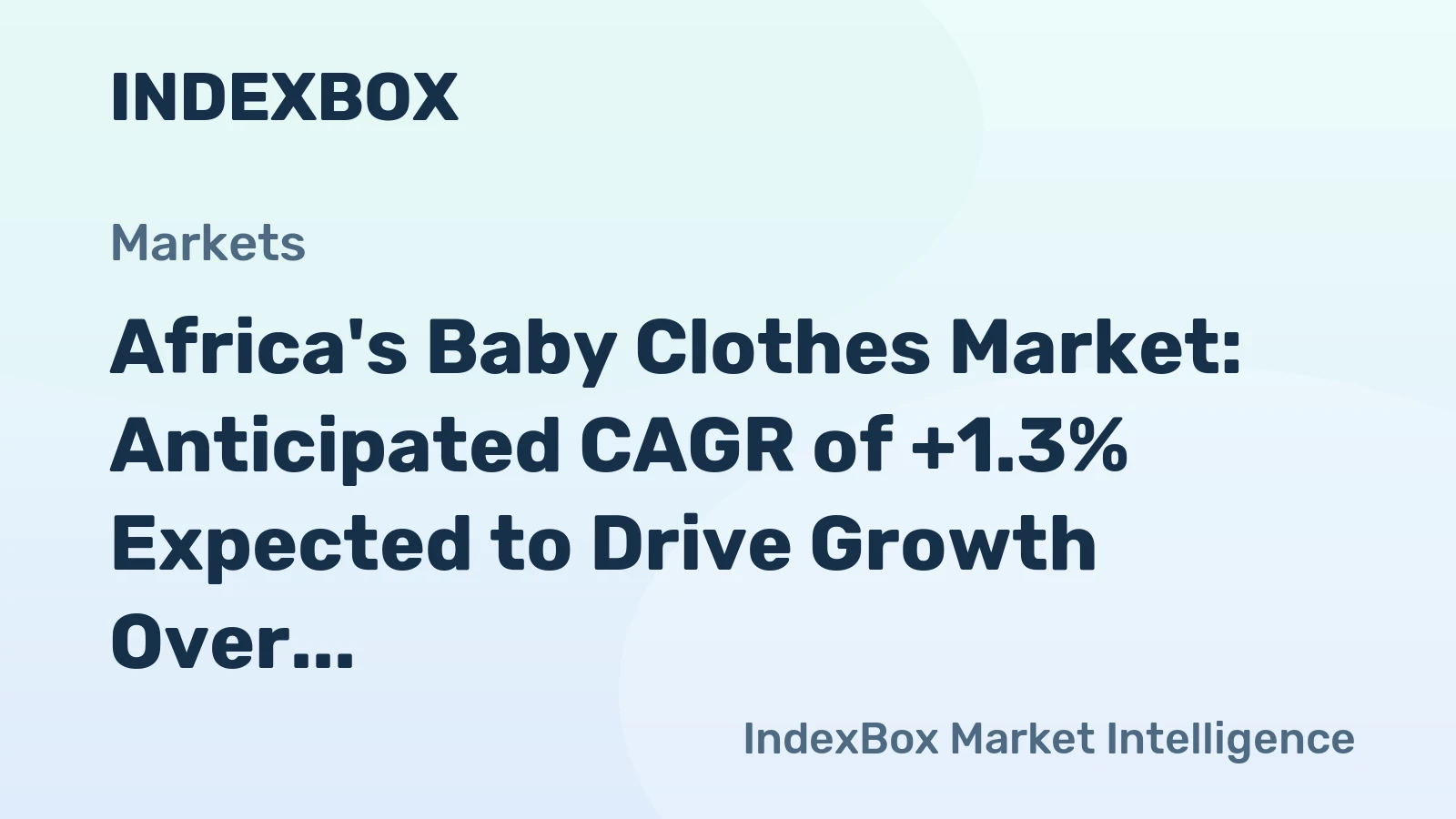 Africa's Baby Clothes Market: Anticipated CAGR of +1.3% Expected to Drive Growth Over the Next Decade