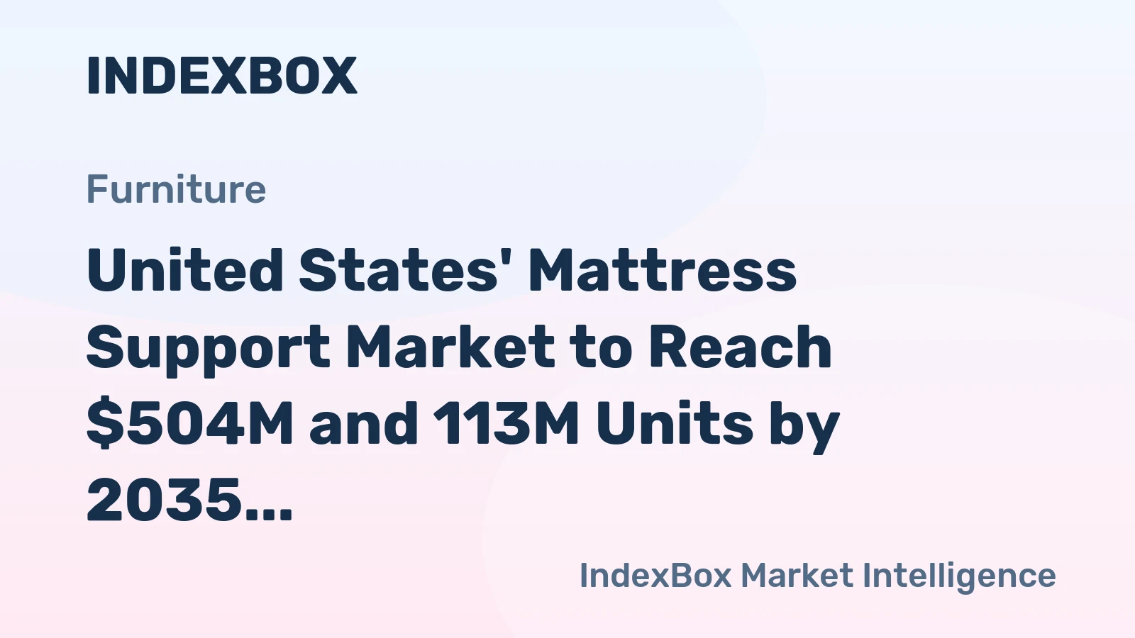United States' Mattress Support Market to Reach $504M and 113M Units by 2035