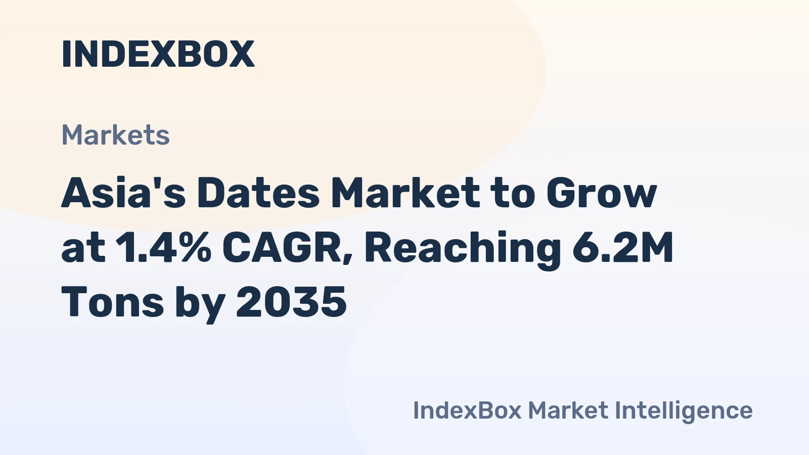 Asia's Dates Market to Grow at 1.4% CAGR, Reaching 6.2M Tons by 2035