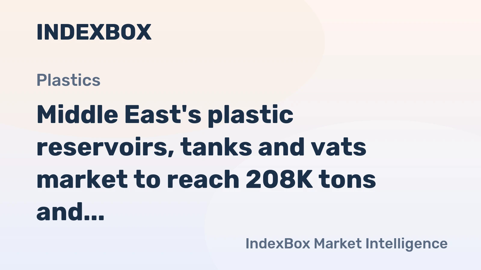 Middle East's plastic reservoirs, tanks and vats market to reach 208K tons and $718M by 2035, continuing its upward consumption trend.