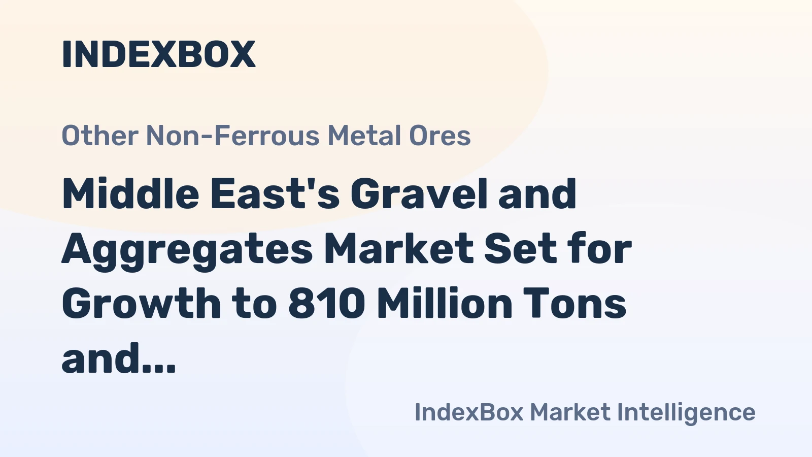 Middle East's Gravel and Aggregates Market Set for Growth to 810 Million Tons and $24.7 Billion