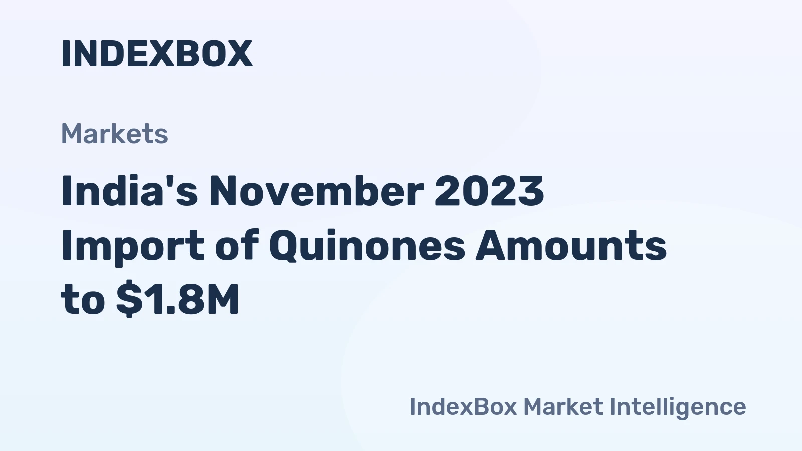 India's November 2023 Import of Quinones Amounts to $1.8M