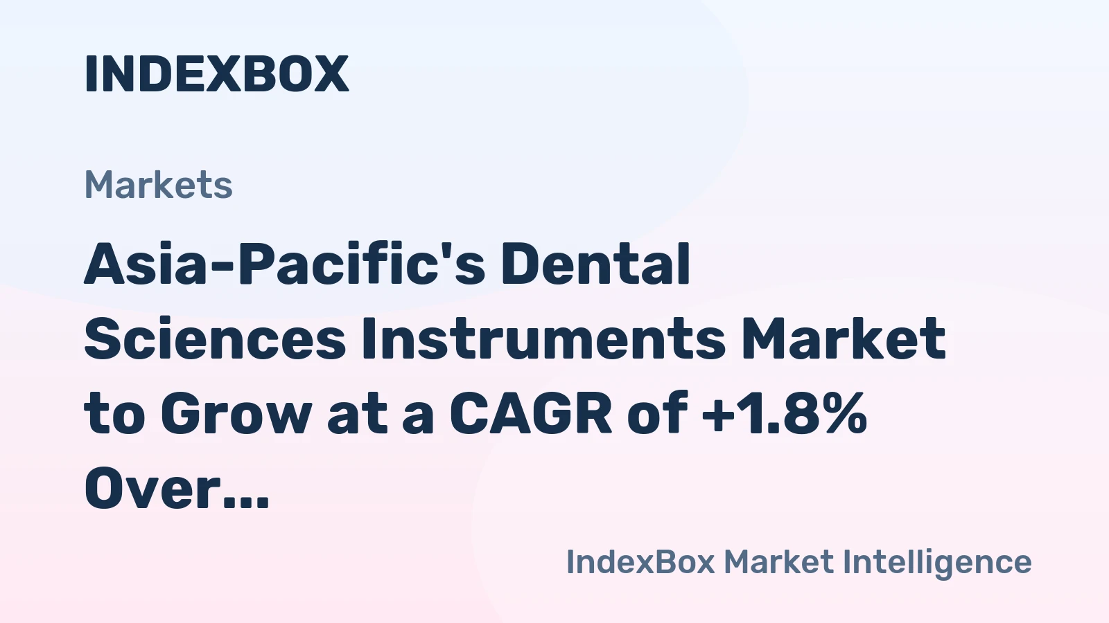 Asia-Pacific's Dental Sciences Instruments Market to Grow at a CAGR of +1.8% Over the Next Decade, Reaching 733M Units by 2035