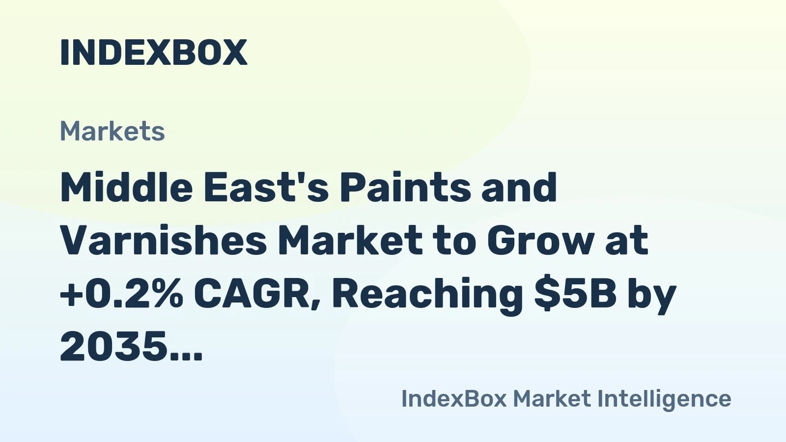 Middle East's Paints and Varnishes Market to Grow at +0.2% CAGR, Reaching $5B by 2035