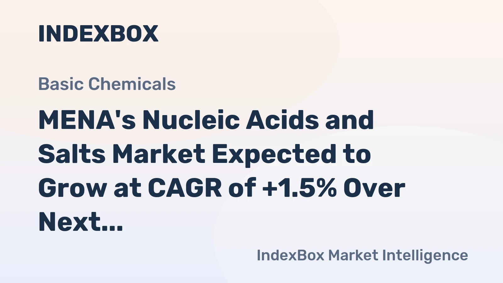 MENA's Nucleic Acids and Salts Market Expected to Grow at CAGR of +1.5% Over Next Decade